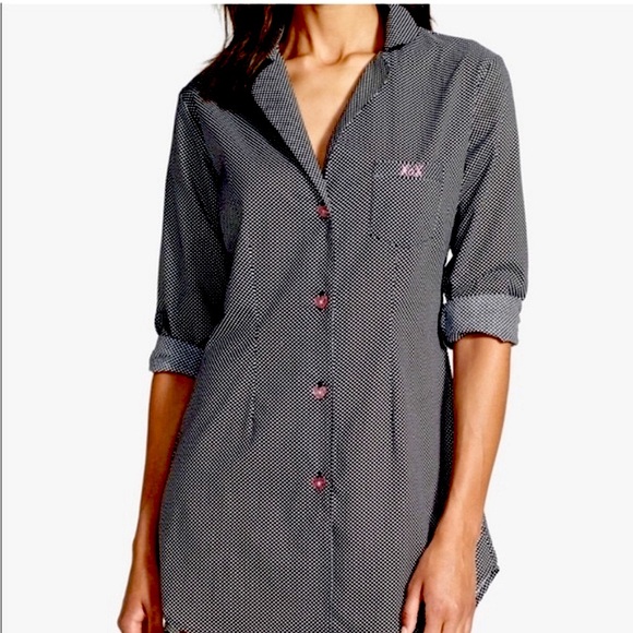Betsey Johnson | Tops | Betsey Johnson Blackwhite Polka Dot Shirtdress ...